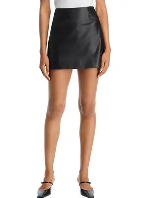 French Connection Dessa Faux Leather Mini Skirt - Black