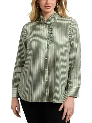 Foxcroft Sadie Shirt - Basil Multi