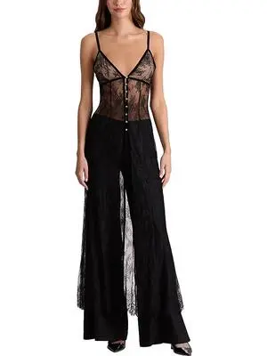 Alice + Olivia Melodie Lace Maxi Top - Black