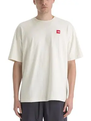 The North Face Tnf Red Box Relaxed Fit Logo Tee - White Dune