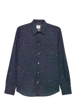 Paul Smith Long-sleeves Abstract-print Shirt - Blue