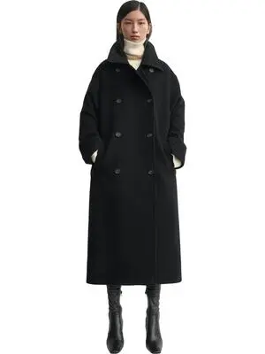 TOTEME Brushed Wool-blend Coat - Black