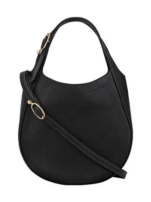 Longchamp Le Foulonné Leather Top Handle Crossbody Bag - Black