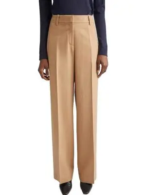 Lafayette 148 New York Sullivan Hair Wide Leg Pants - Camel