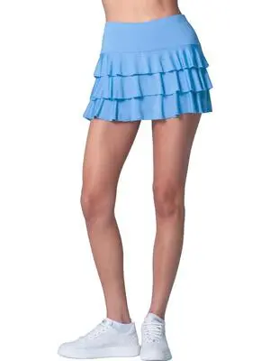 Lucky In Love Tiered Ruffle Skirt - Periwinkle