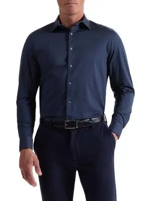 Bugatchi Jimmy Ooohcotton® Button-up Shirt - Navy