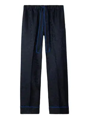 Burberry Sunflower Silk Pyjama Trousers Silhouette Black