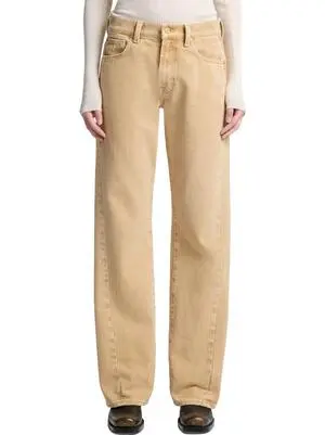 7 For All Mankind Tess Twisted Seam High-waist Straight-leg Jeans - Sandune