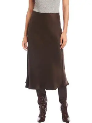 Fifteen Twenty Brielle Side Slit Midi Skirt - Brown