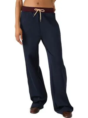 Steve Madden Daisy Side Stripe Wide Leg Pants - Midnight