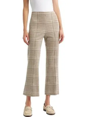 Rag & Bone Irina Ponte Kick Flare Trousers - Tan Multi