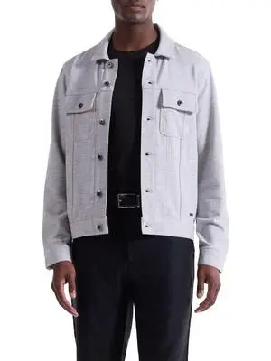 Bugatchi Knit Trucker Jacket Cement