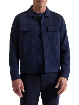 Bugatchi Knit Trucker Jacket Navy