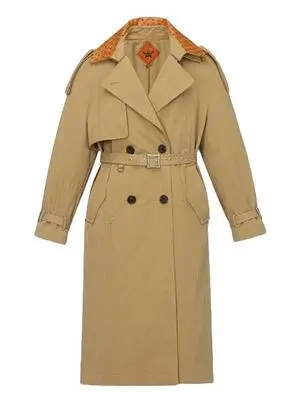 Mcm Oversized Cotton-nylon Trench Coat - Beige