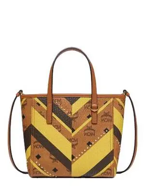 Mcm Studded Toni Top-zip Shopper - Cognac