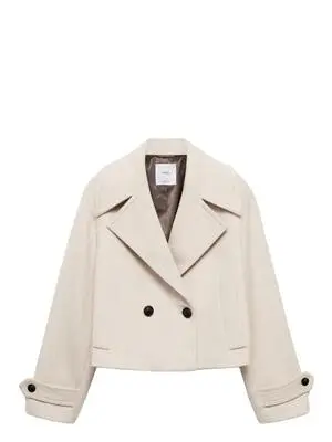 Mango Double-breasted Jacket - Light/pastel Grey