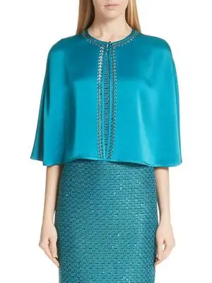 St. John Evening Liquid Crepe Cape - Cerulean