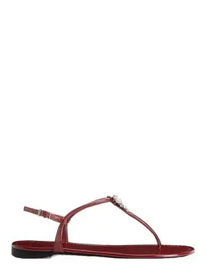 GIUSEPPE ZANOTTI Anyelle Flat Thong Sandals - Burgundy