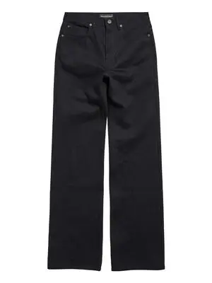 Balenciaga Straight Fit Cotton Denim Pants - Black