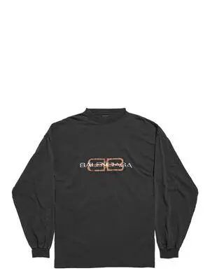 Balenciaga Bb Icon Stencil Long Sleeve T-shirt Large Fit - Black