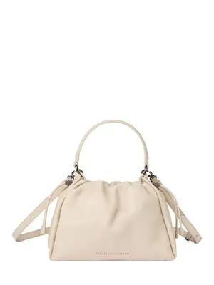 Brunello Cucinelli Small Leather Bucket Bag - White