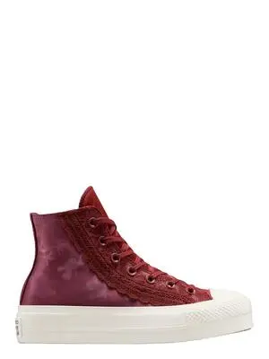 CONVERSE Chuck Taylor All Star Lift Platform High Floral Satin - Red