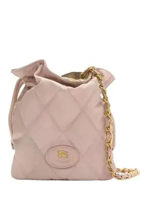 Burberry Quilted Bucket Bag With Chain Strap - Pink