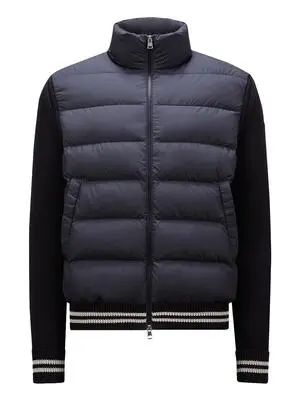 Moncler Padded Cotton Cardigan Blue