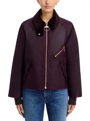 Barbour Arlene Waxed Jacket - Merlot/muted Tartan