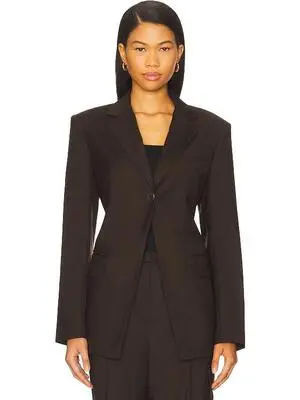 Helmut Lang Cut Away Blazer - Dark Chocolate