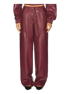 ROTATE BY BIRGER CHRISTENSEN Mid Waisted Piping Pant - Zinfandel
