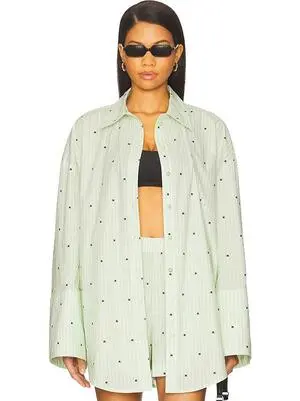 ROTATE BY BIRGER CHRISTENSEN Poplin Oversized Shirt - Gleam Combo