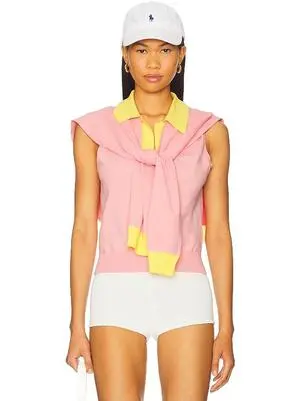 Monse Knitted Polo With Tie Scarf - Powder Pink