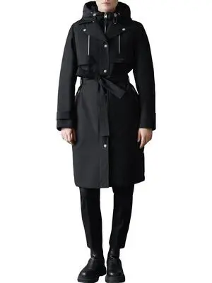 Mackage Siobhan Down Trench Coat With Removable Bib - Black