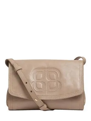 LK BENNETT Embossed Leather Crossbody Bag - Taupe