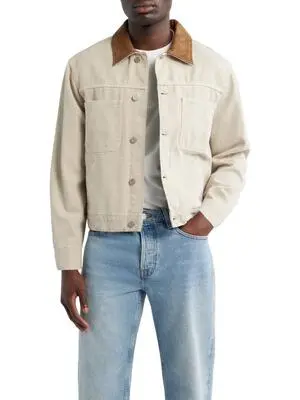 FRAME Cotton Canvas Utility Jacket - Beach Sand