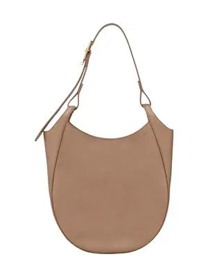 Longchamp Le Foulonne Leather Hobo Bag - Biscuit