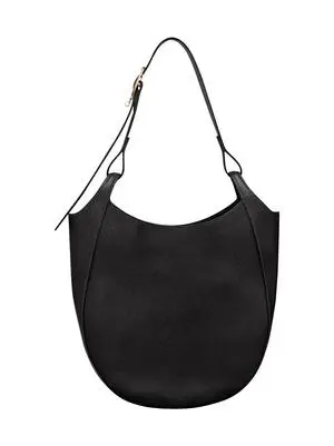 Longchamp Le Foulonne Leather Hobo Bag - Black