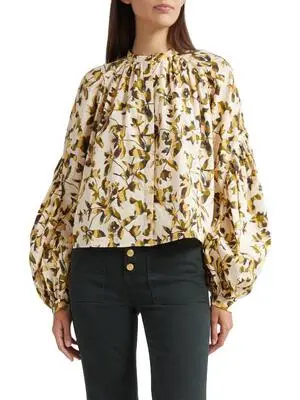 ULLA JOHNSON Rowena Floral Print Shirt