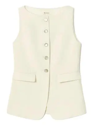 Lilysilk Sleeveless Silk Georgette Vest - Lily White