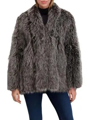 LYLA GRANT Fur-free Fox Jacket - Granite Multi