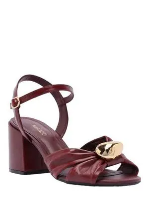 AREZZO Flora Ankle Strap Sandal Wine Berry