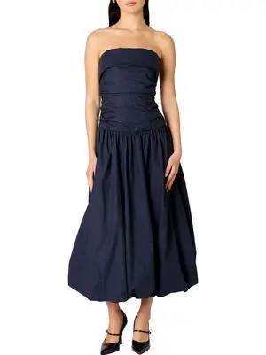 NIA Freya Strapless Dress Navy