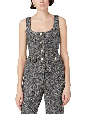 TOCCIN Georgia Scoop Neck Vest - Charcoal Multi