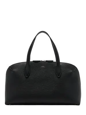 TOTEME Medium Grained Leather Lounge Zip Tote - Black