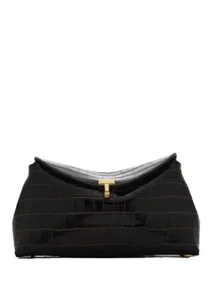 TOTEME T-lock Clutch - Brown