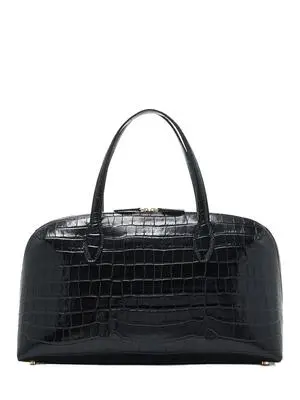 TOTEME Lounge Medium Croc-embossed Leather Tote Bag - Black