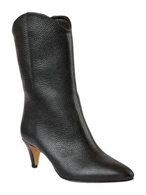 Bruno Magli Mandriana Kitten Heel Bootie - Black Tumbled