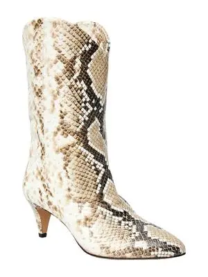 Bruno Magli Mandriana Kitten Heel Bootie - Black/white Snake