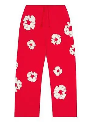 DENIM TEARS Cotton Wreath Baggy Sweatpants - Red
